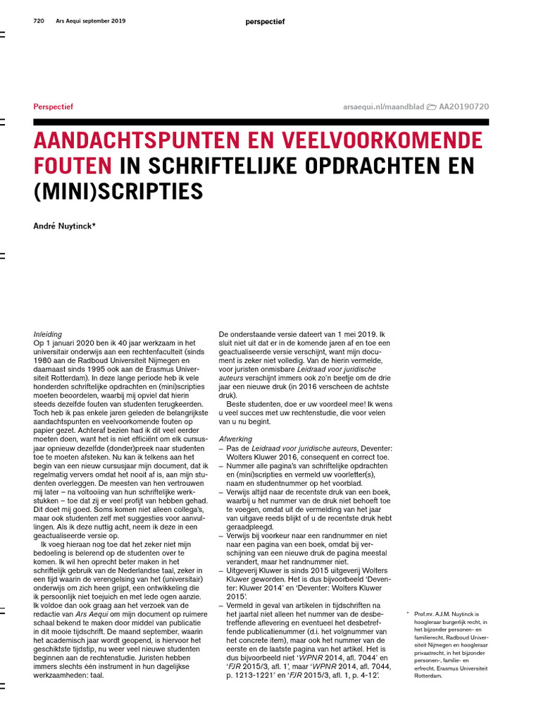 Nuytinck - Aandachtspunten en veelvoorkomende fouten in schriftelijke ...