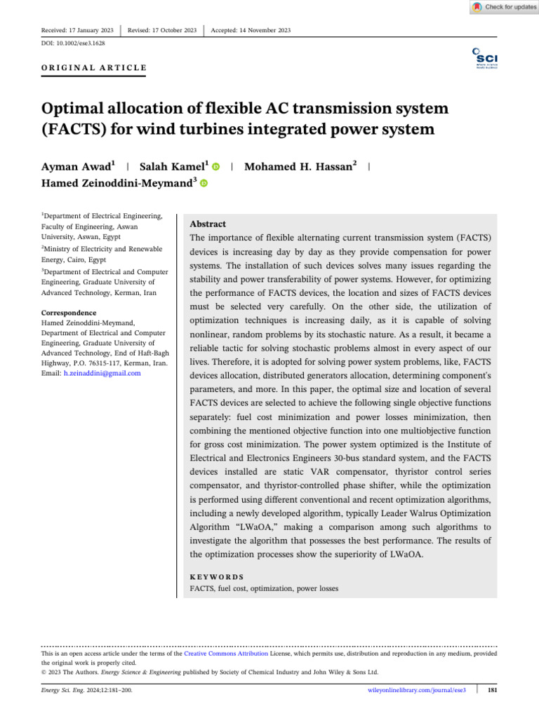 Optimal Allocation Of Flexible Ac Transmission System Facts For Wind Pdf Capacitor