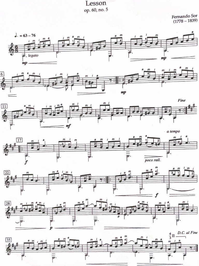 F. Sor, E.5 Op.60, Am | PDF