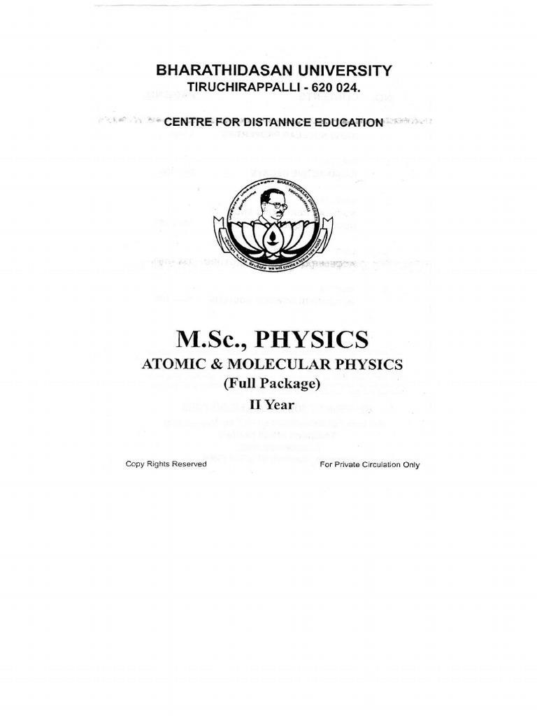 M.Sc. Physics: Atomic & Molecular Physics | PDF | Atomic Nucleus | Isotope