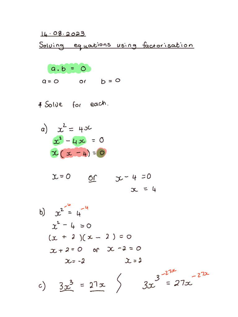 Factorisation for Students | PDF | Algebra | Elementary Mathematics
