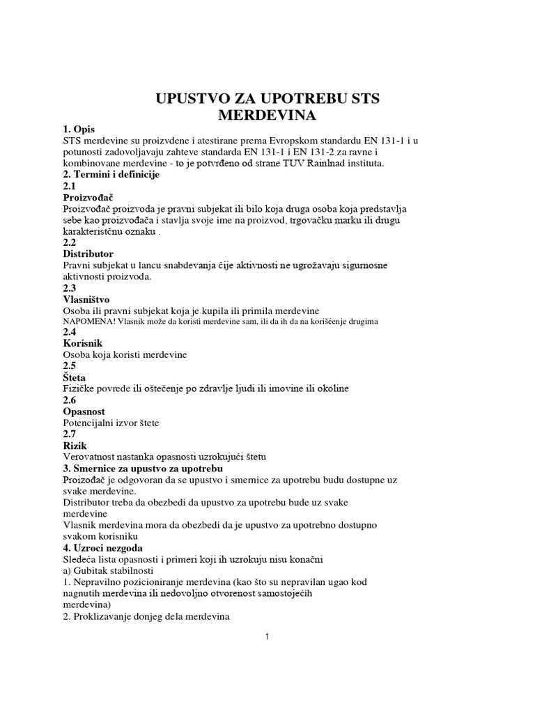 UPUSTVO ZA UPOTREBU MAXMARA Merdevina | PDF