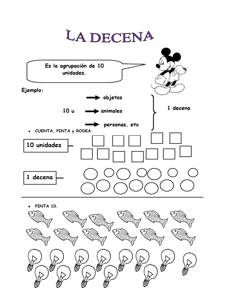 Ejercicios De Matematicas Para Primer Grado De Unidades Decenas Y