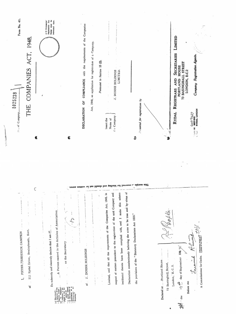 J Donne Holdings LTD Data | PDF