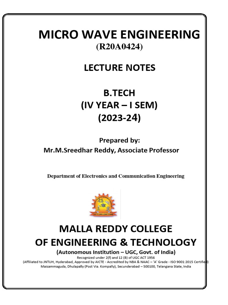 Microwave Engineering | PDF | Microwave | Waveguide