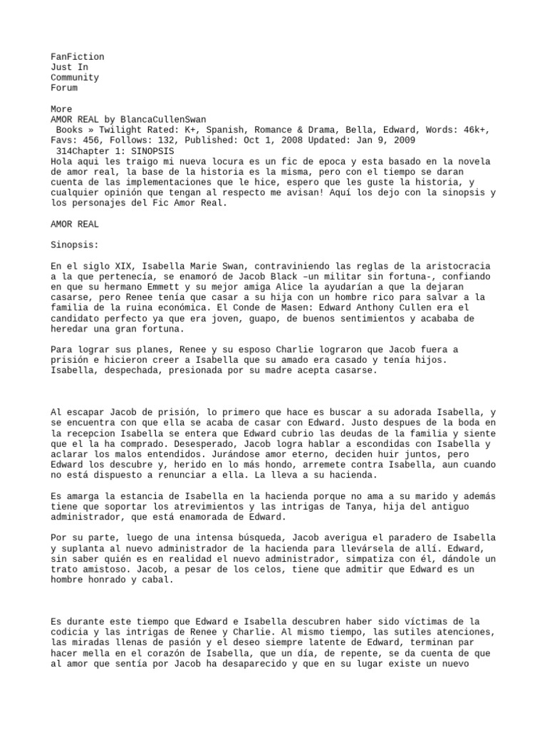 FanFiction 1 | PDF | Jacob | Amor