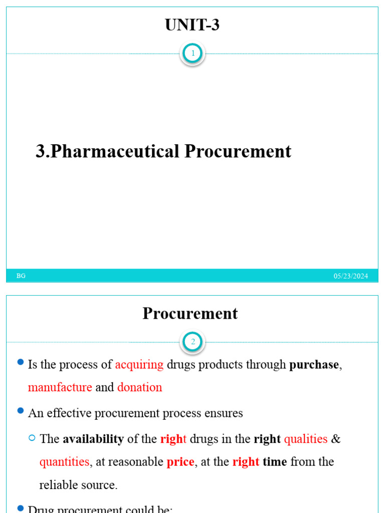 Drug Procurement | Download Free PDF | Procurement | Supply Chain