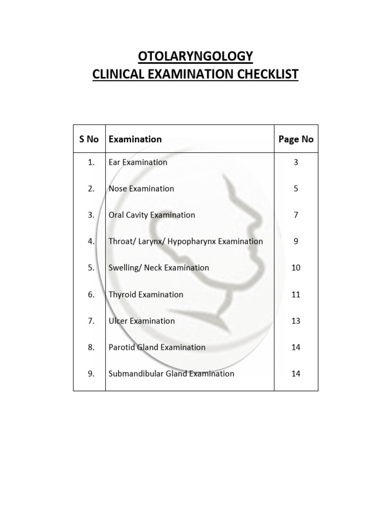 ENT Examination | PDF | Human Nose | Anatomy