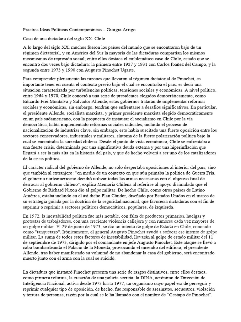 Paper Chile | PDF | Augusto Pinochet | Chile