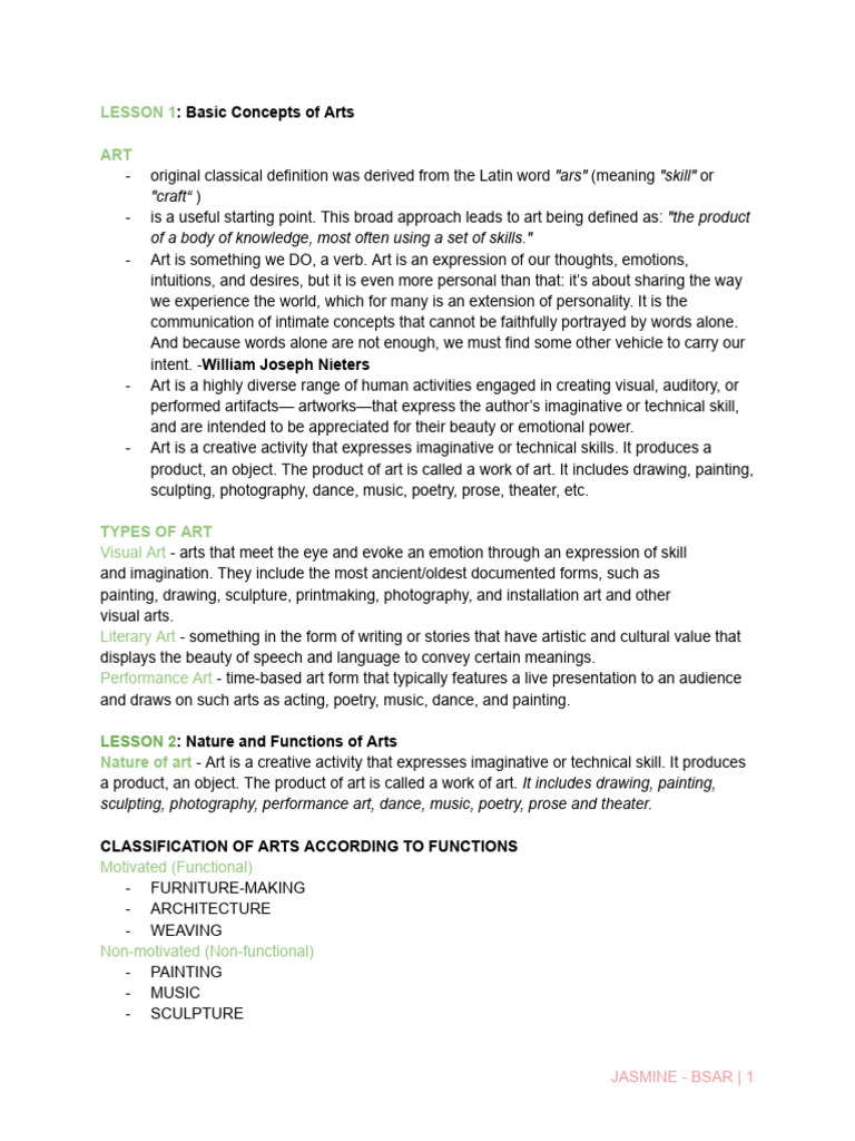 ART 002 Reviewer | PDF | Composition (Visual Arts) | The Arts