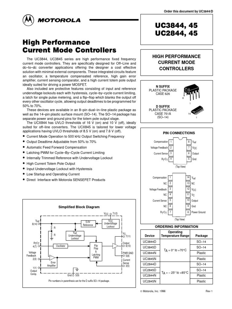 UC3844 | PDF | Amplifier | Electronic Oscillator