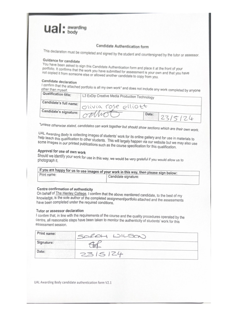 candidate authentication form | PDF
