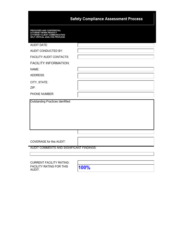 AUDIT SCAP_Blank_Template | PDF | Occupational Safety And Health ...