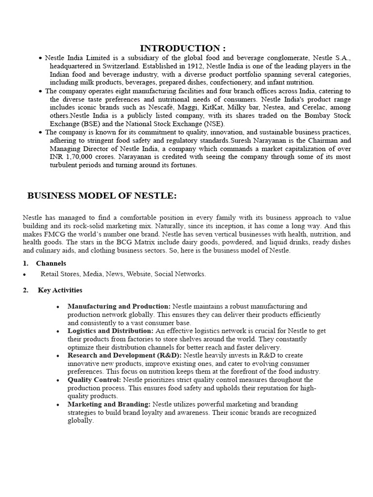 Introduction | PDF | Nestlé | Brand