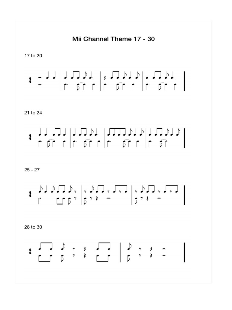 Mii Channel Theme 17 - 30 | PDF