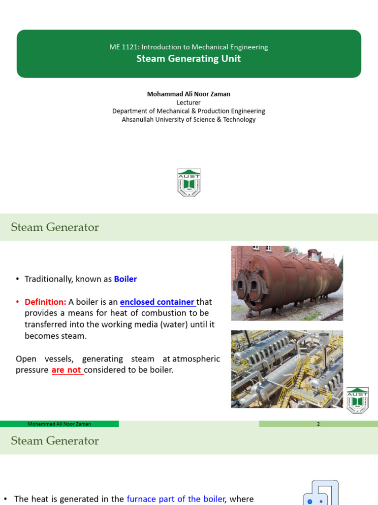Overview of Steam Generators in Engineering | PDF | Steam | Boiler