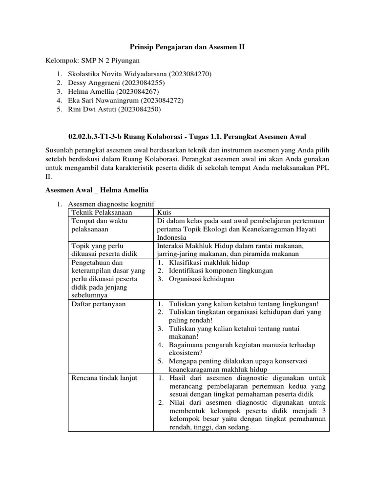 Ruang Kolaborasi Tugas 1.1 Asesmen Awal - Kelompok SMP 2 Piyungan ...
