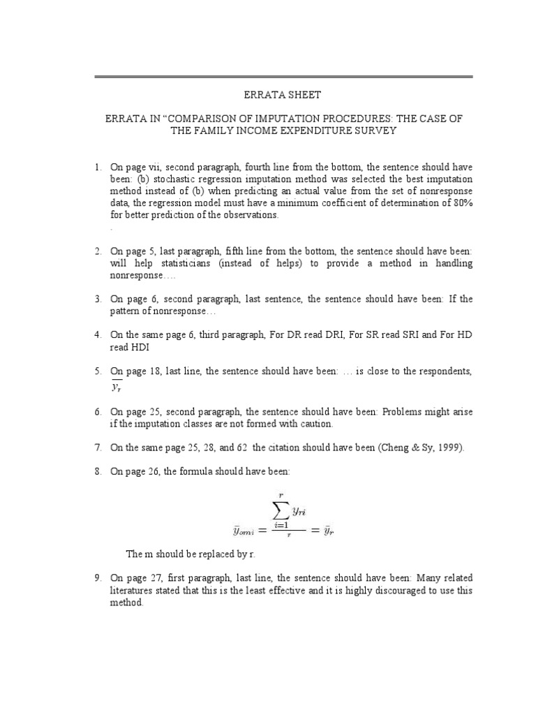 Errata Sheet | PDF