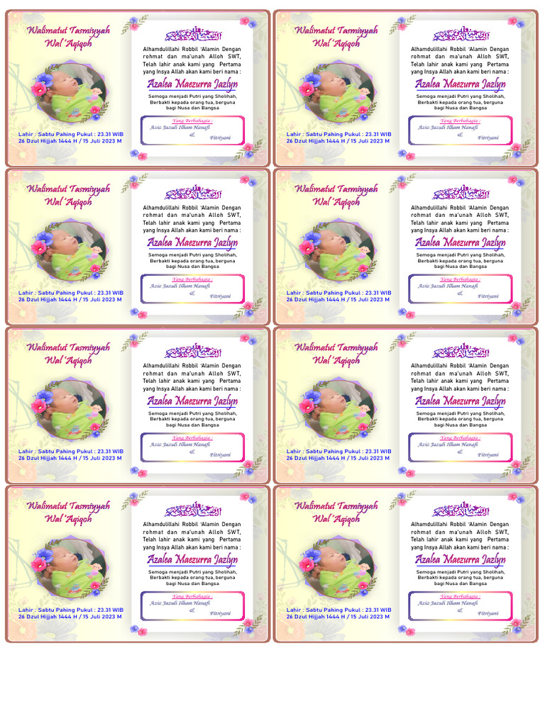 Walimatut Tasmiyyah | PDF | Agama & Spiritualitas