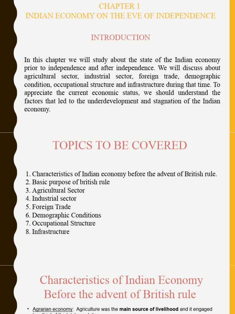 Indian Eco Ch1 | PDF | British Raj | Agriculture