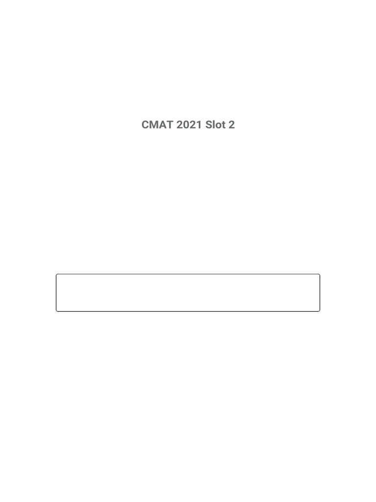 CMAT 2021 Slot 2 Question Paper Analysis | PDF | Teaching Methods ...