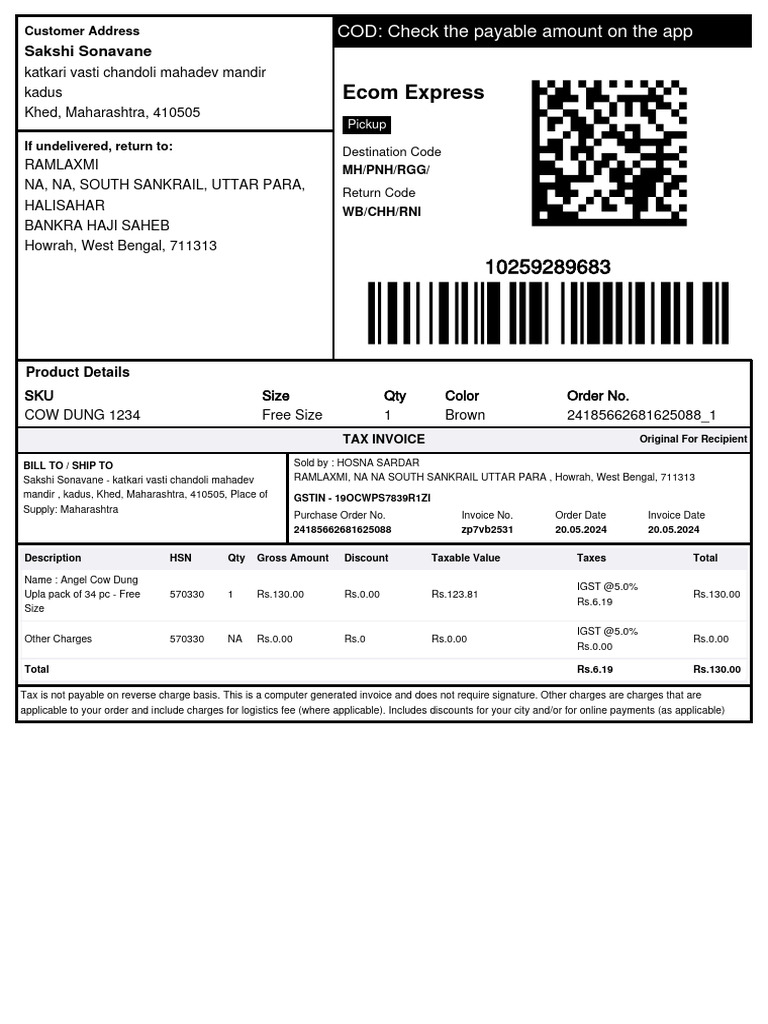 Ms Sub Order Labels | PDF | Invoice | Taxes