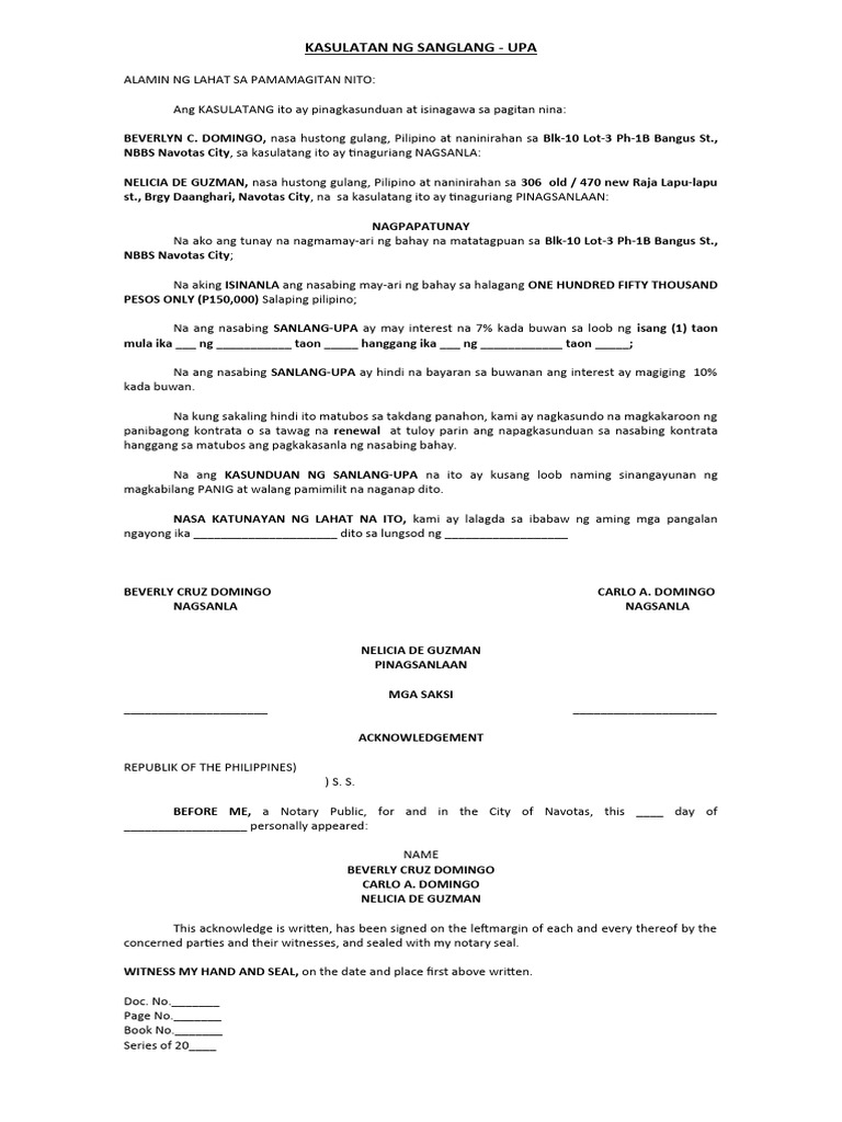 Kasulatan NG Sanglang | PDF