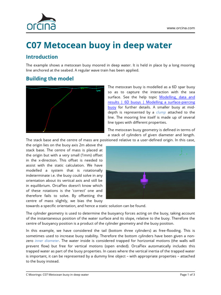 C07 Metocean Buoy in Deep Water | PDF | Buoyancy | Damping