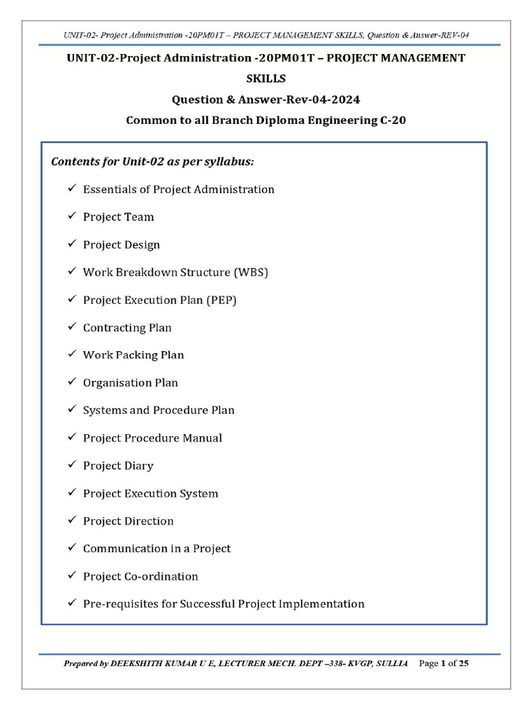 Pms Q&A Unit 02 Rev 04 - 2024 - Deemech | PDF