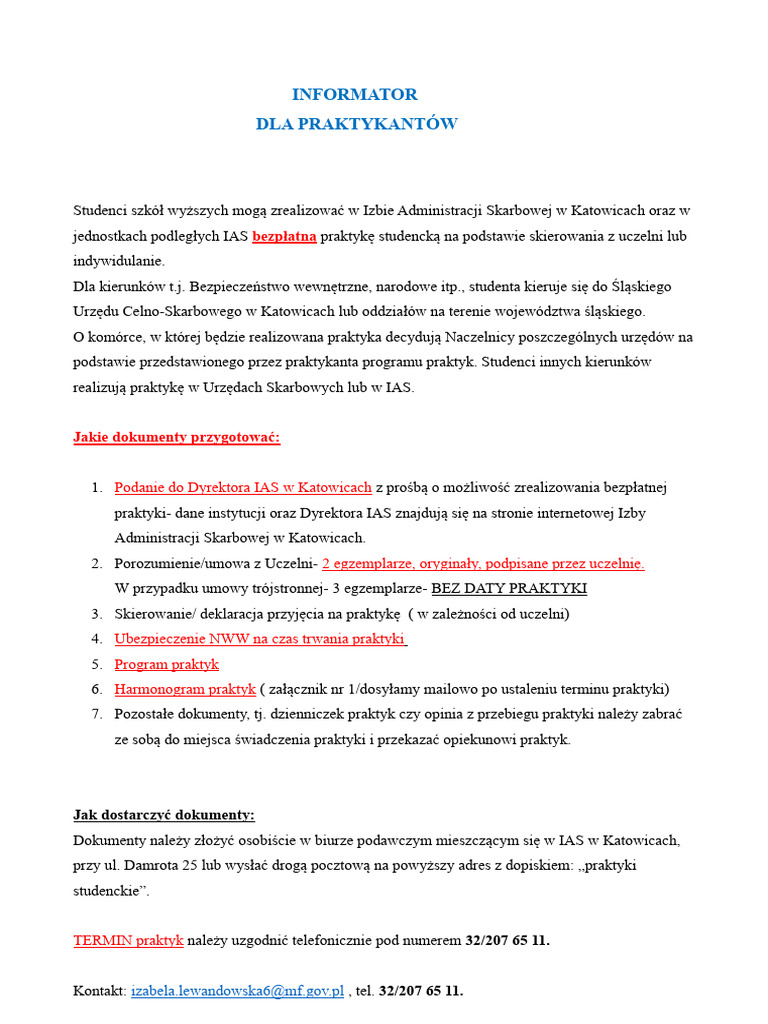 Informator Dla Studentów | PDF