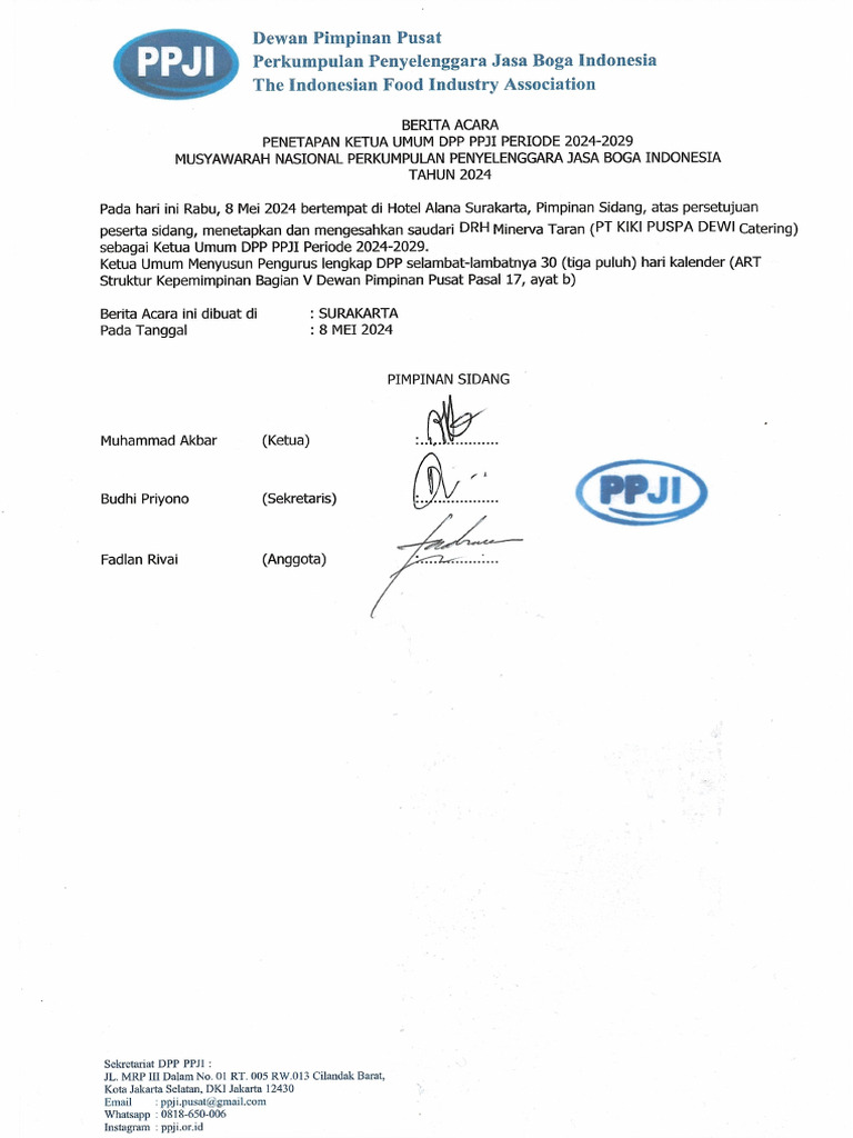 BA Penetapan Ketua Umum DPP | PDF