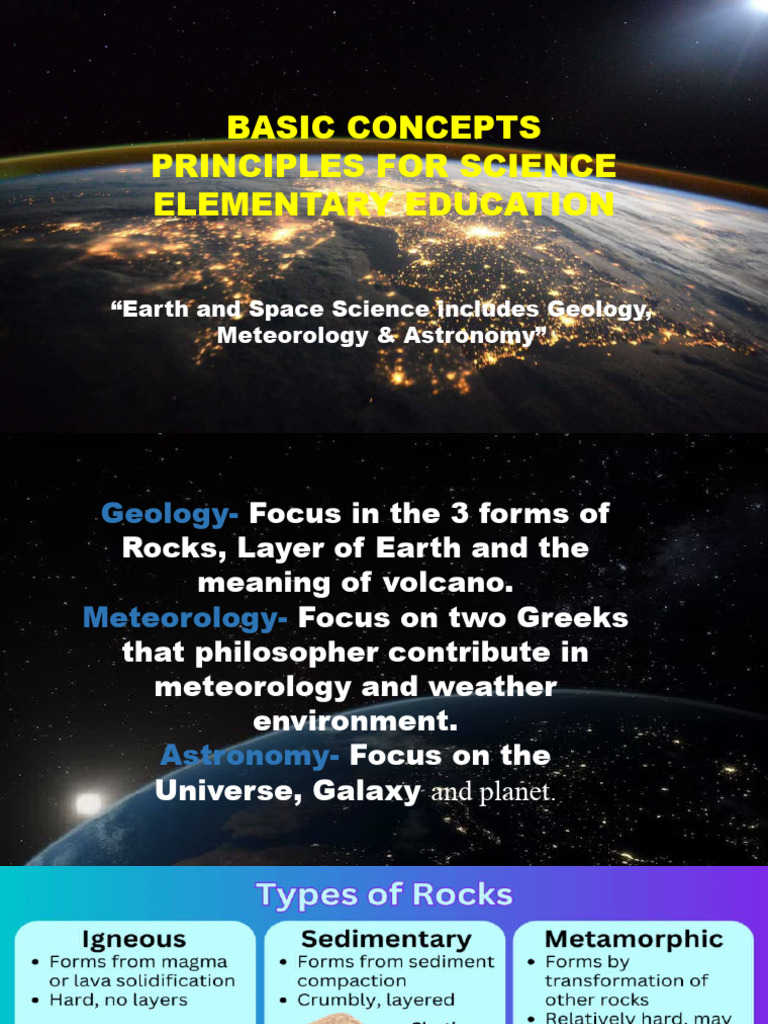 Basic Science Concepts for Elementary Education | PDF | Rock (Geology ...