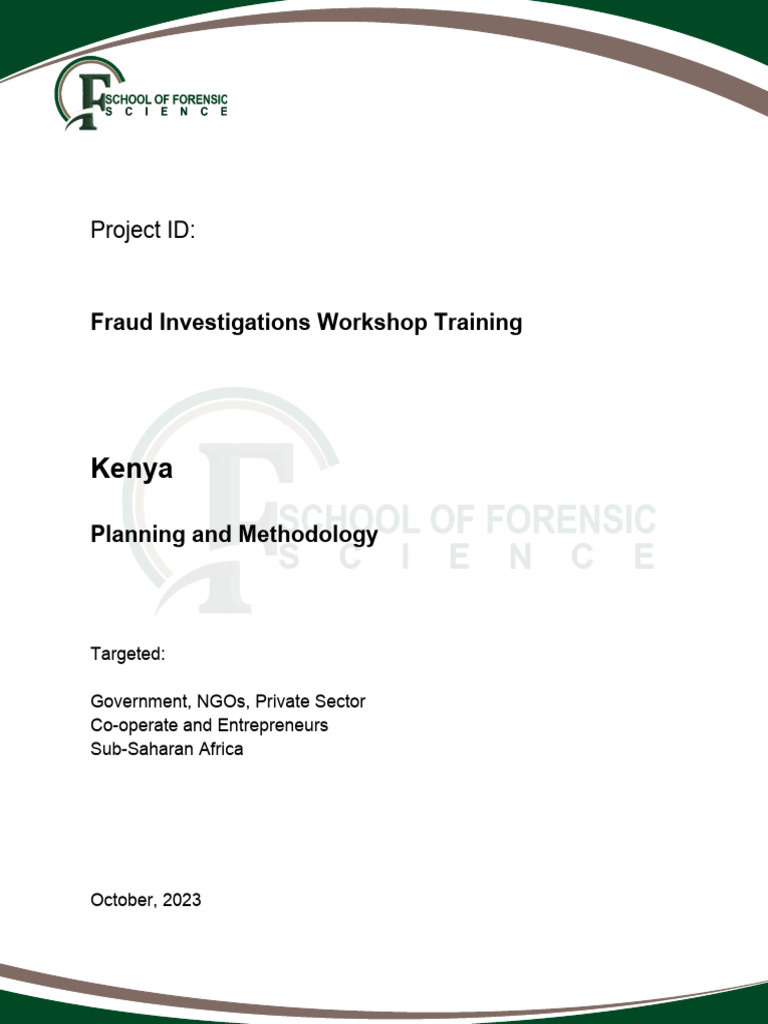 02.10.2023 Fraud Fraud Investigations Training Proposal | PDF | Risk ...