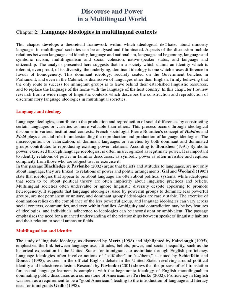 Discourse and Power Chapter 2 | PDF | Racism | Discrimination & Race ...