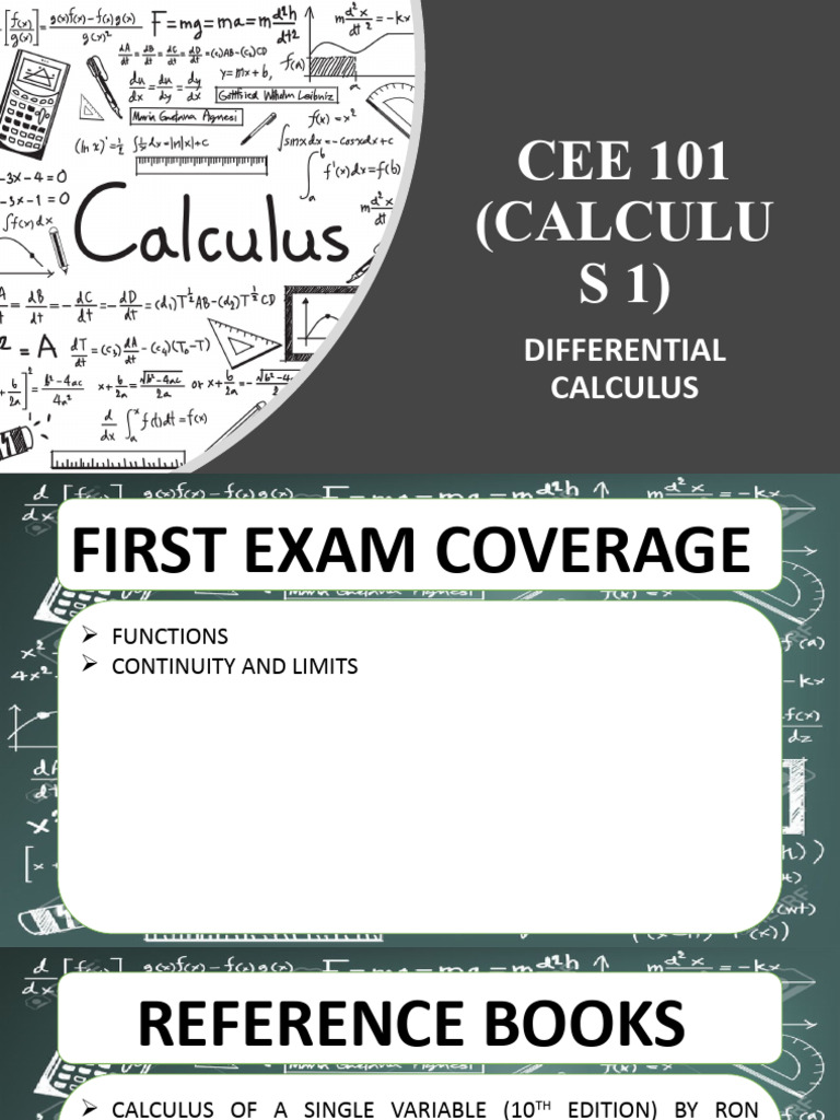 1 Cee 101 Calculus 1 Final Copy | PDF | Function (Mathematics) | Calculus