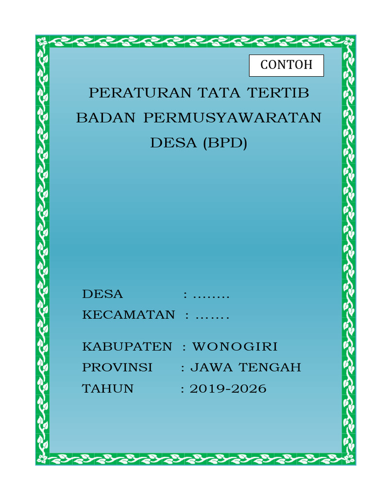 Peraturan Tatib BPD | PDF
