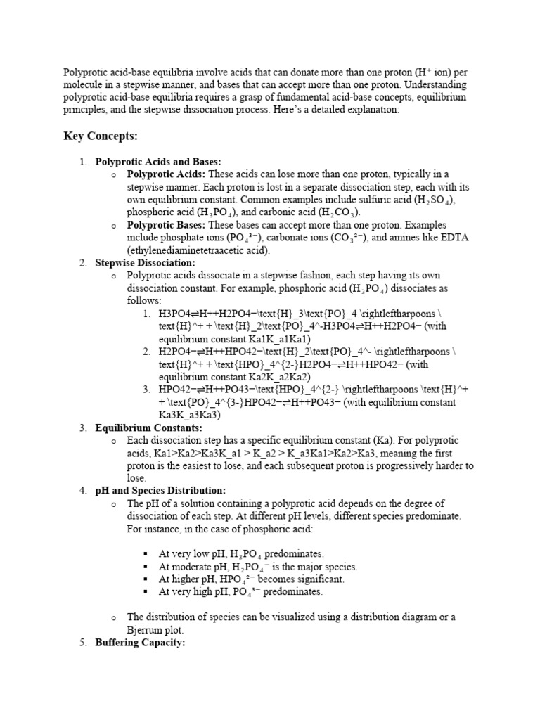 Polyprotic Acid-Base Equilibria | PDF | Acid | Buffer Solution