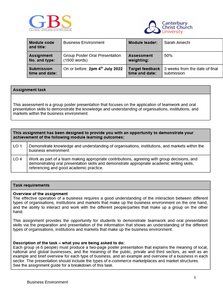 Assignment Guidance - Presentation | PDF | Evaluation | Awareness