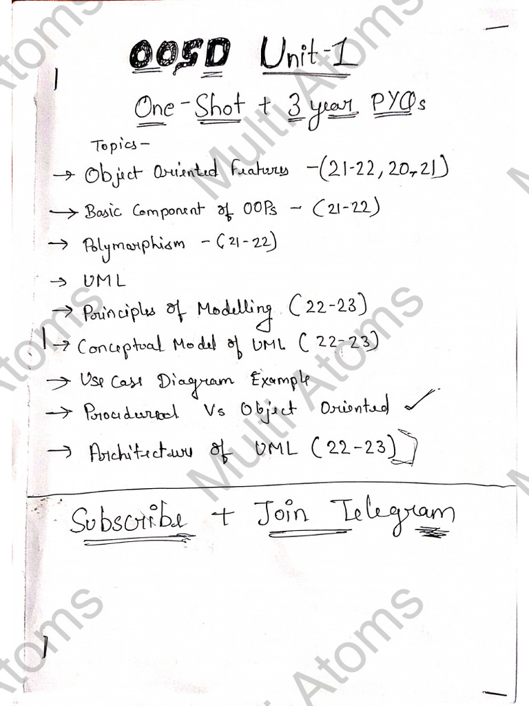 OOSD Unit 1 One Shot | PDF