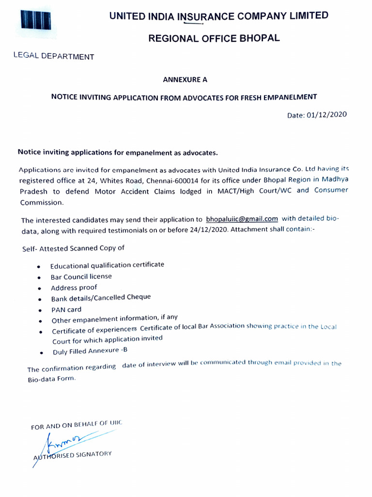 Advocate Empanelment Notice 2020 | PDF | Advocate | Justice
