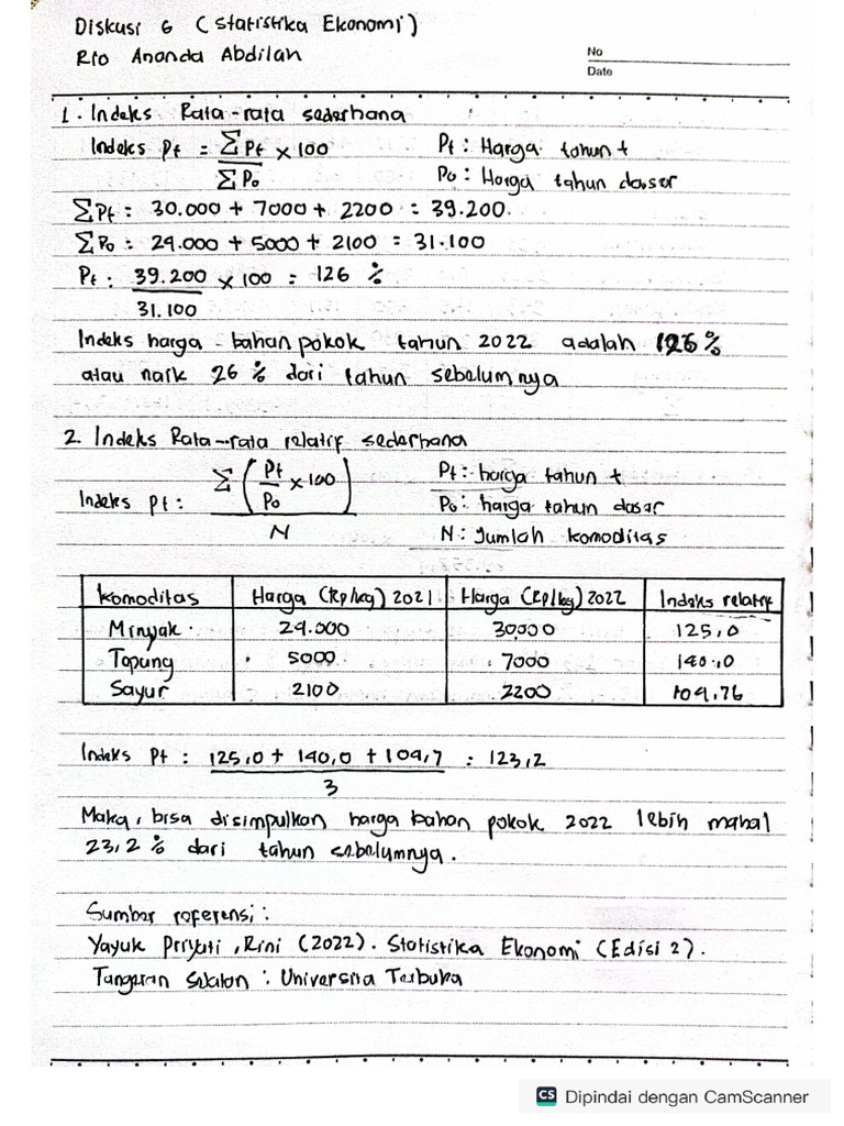 Diskusi 6 (Statistika Ekonomi) - Rio Ananda | PDF