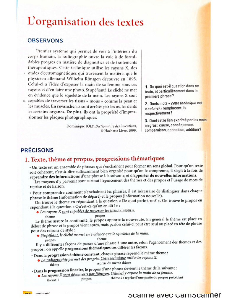 L'organisation Des Textes | PDF