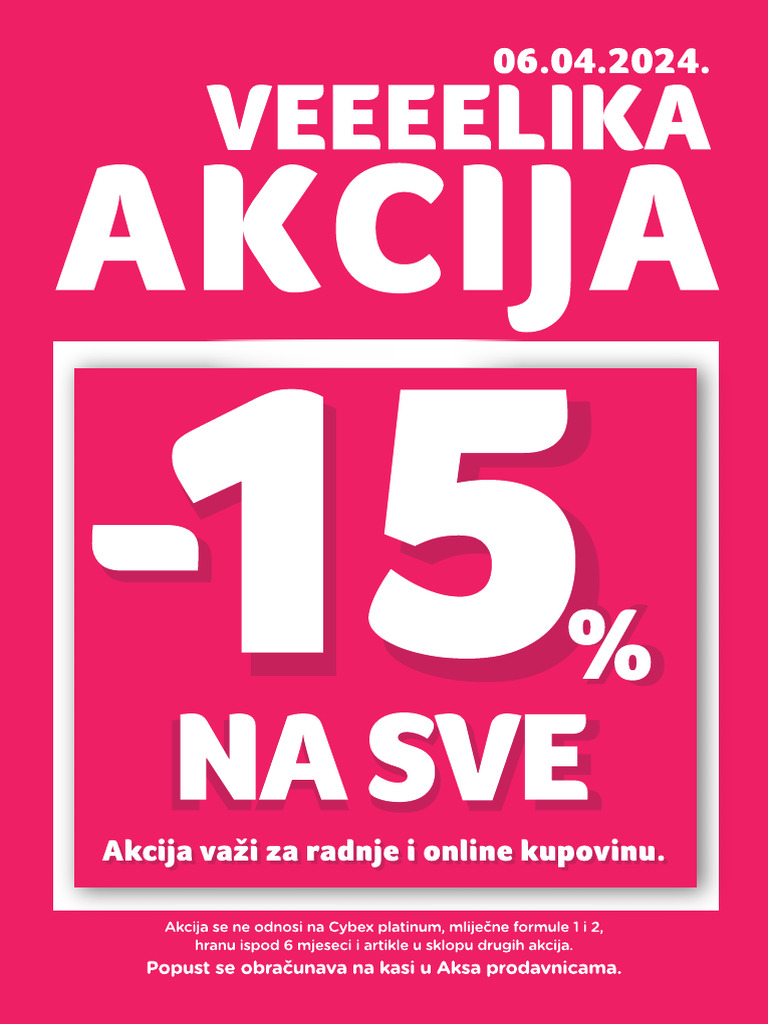Flajer A5 Akcija 15% Na SVE - Aksa BIH | PDF