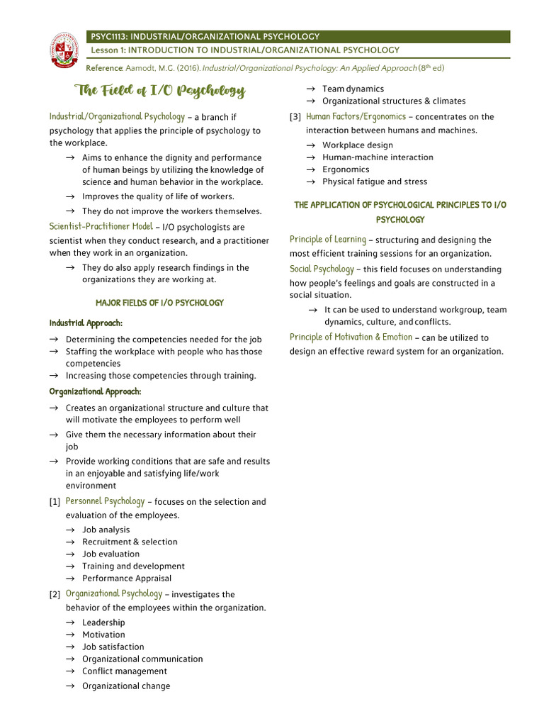 IOPS Chapter 1-15 (Aamodt Reference) | PDF | Recruitment | Performance ...
