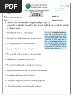 Grade 9 Grammar Worksheet | PDF | Subject (Grammar) | Sentence ...