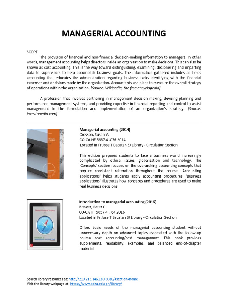 Managerial-Accounting | PDF | Academic Journal | Management Accounting