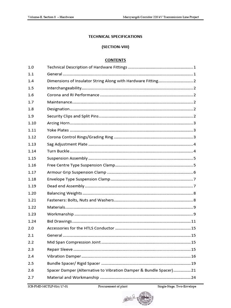 Marsyangdi 220 kV Hardware Specs | PDF | Screw | Nut (Hardware)