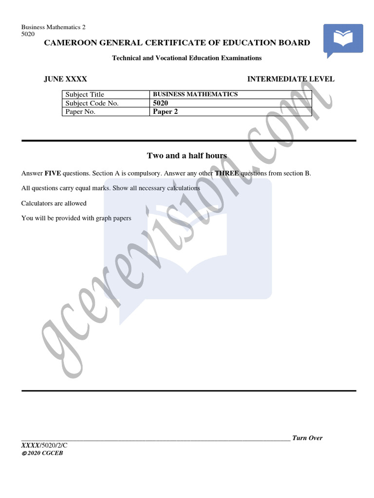2019 5020 2C Business Mathematics 2 | PDF | Transaction Account | Interest