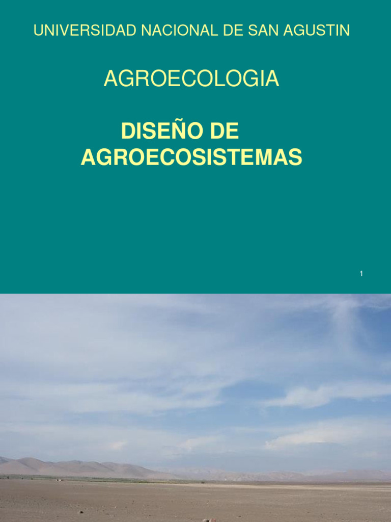Diseño de Agroecosistemas Sustentables | PDF | Agricultura | Agroecología