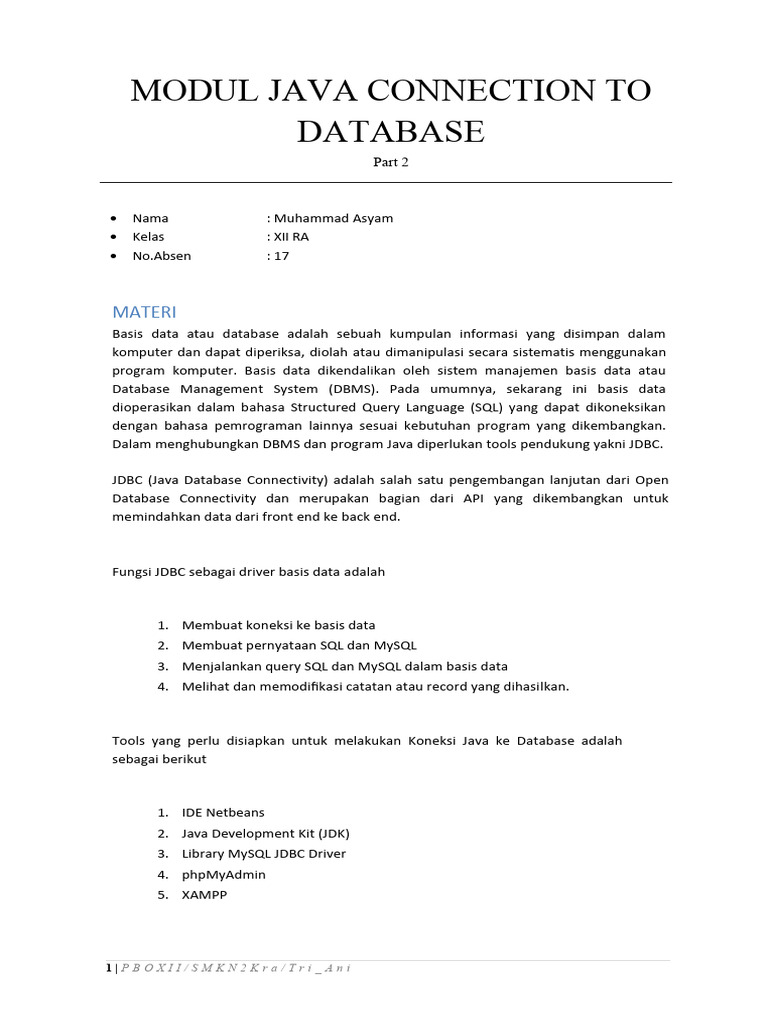 Modul Crud Pbo Asyam | PDF | Metode & Bahan Ajar | Komputer